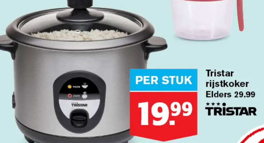 Tristar rijstkoker aanbieding bij Hoogvliet