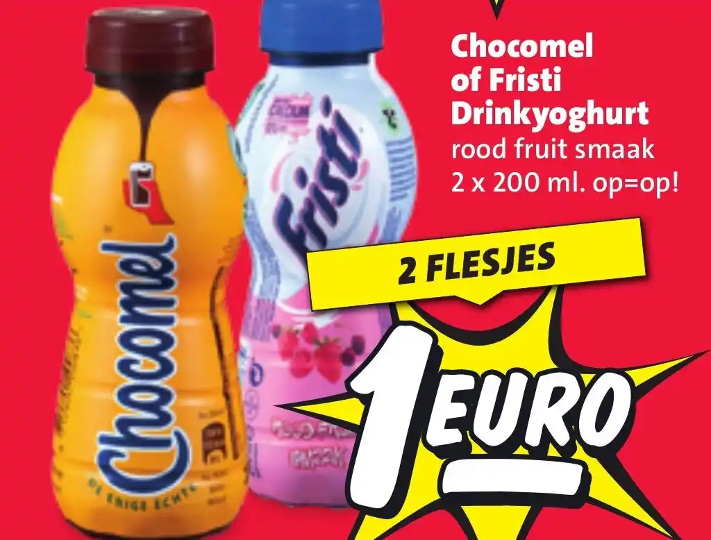 Chocomel of Fristi Drinkyoghurt 2 x 200 ml aanbieding bij Nettorama