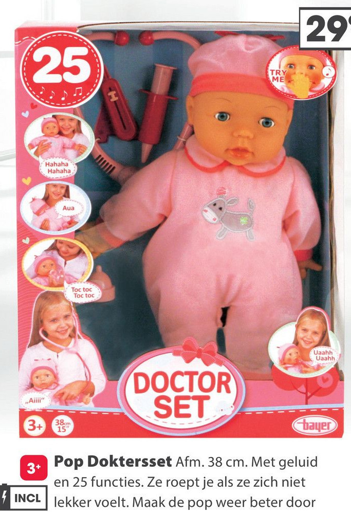 Pop 38 Cm Met Dokterset Met 25 Functies aanbieding bij Top1Toys