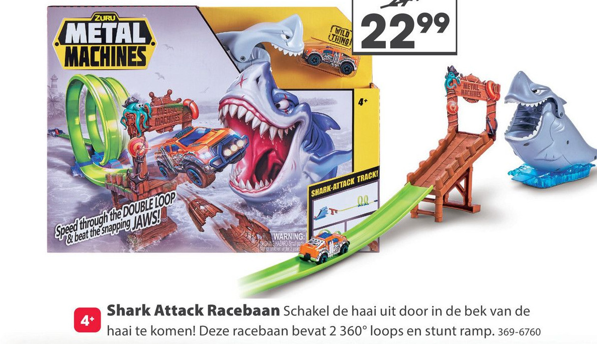Zuru Metal Machines Shark Attack Racebaan met Diecast Auto aanbieding ...