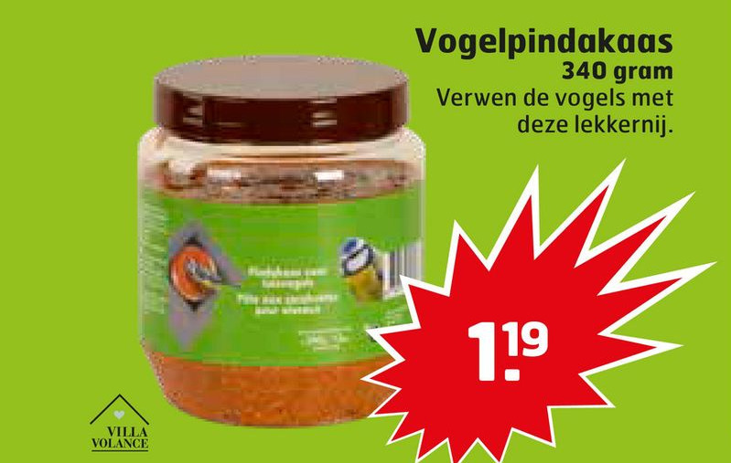 Vogelpindakaas 340 gram aanbieding bij Trekpleister