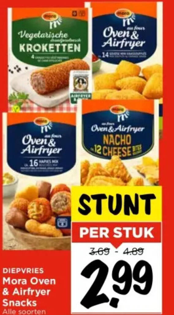 Mora oven & airfryer snacks per stuk aanbieding bij Vomar Voordeelmarkt