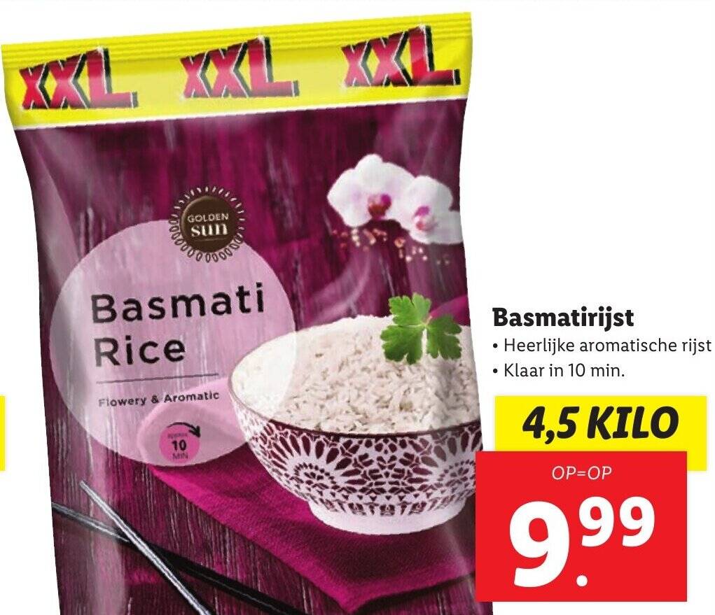 Basmatirijst 4.5kilo 4.5 kilo aanbieding bij Lidl