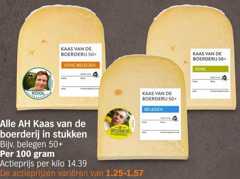 Alle kaas van de boerderij in stukken per 100 gram aanbieding bij ...