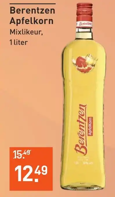 Berentzen Apfelkorn Mixlikeur, 1 liter aanbieding bij Albert Heijn