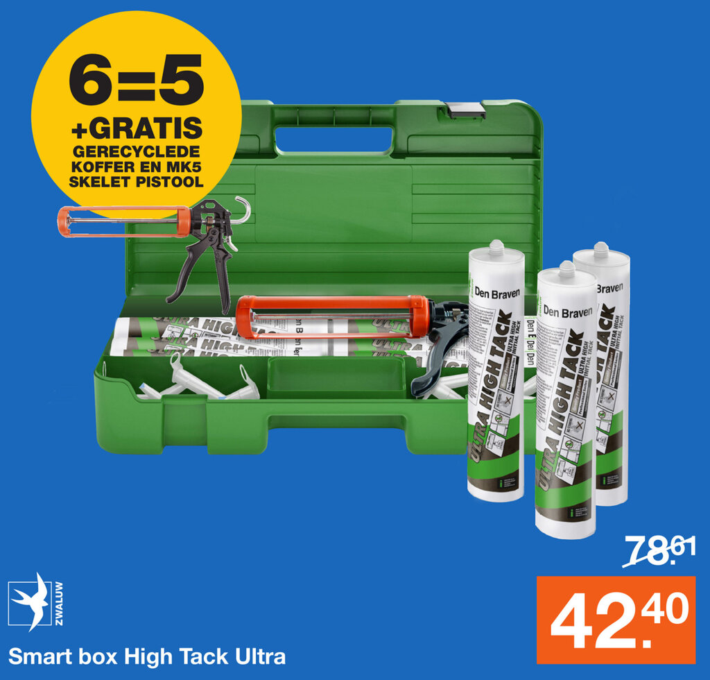 Smart box High Tack Ultra 6=5 +Gratis gerecyclede koffer en MK5 skelet ...