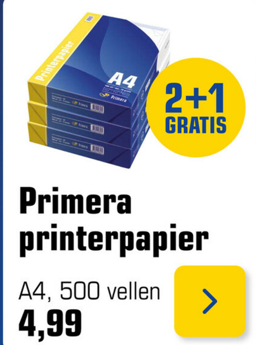 Primera Printerpapier A4 500vel aanbieding bij Primera