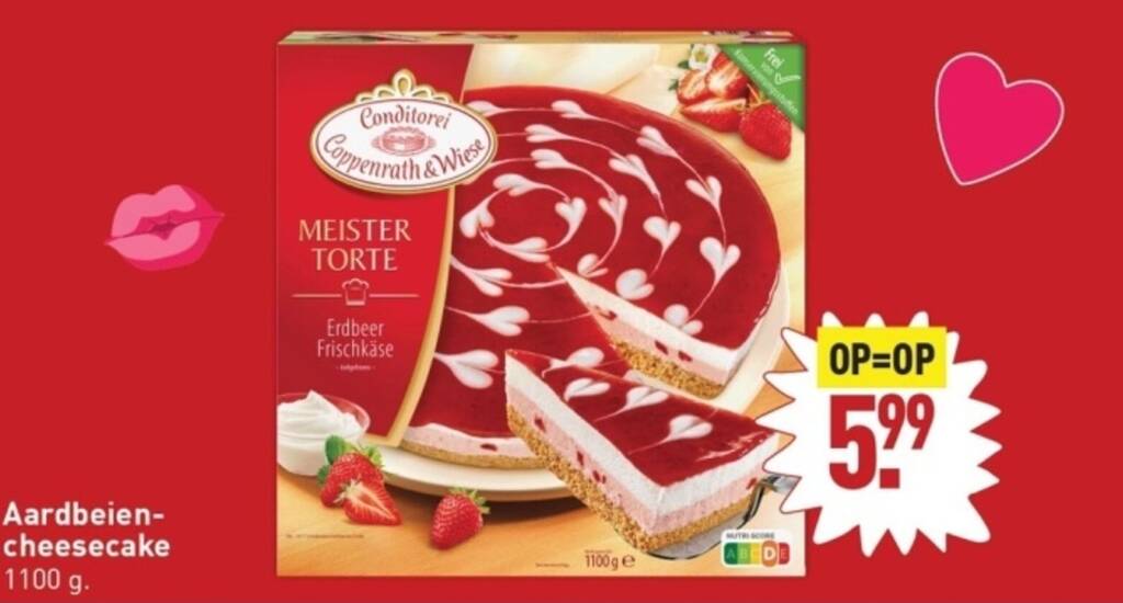 Aardbeien-cheesecake 1100g aanbieding bij ALDI