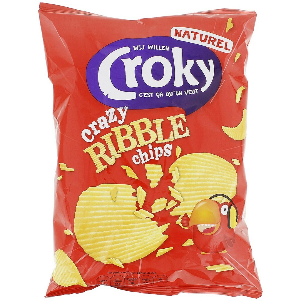 Croky ribbelchips Naturel aanbieding bij Action