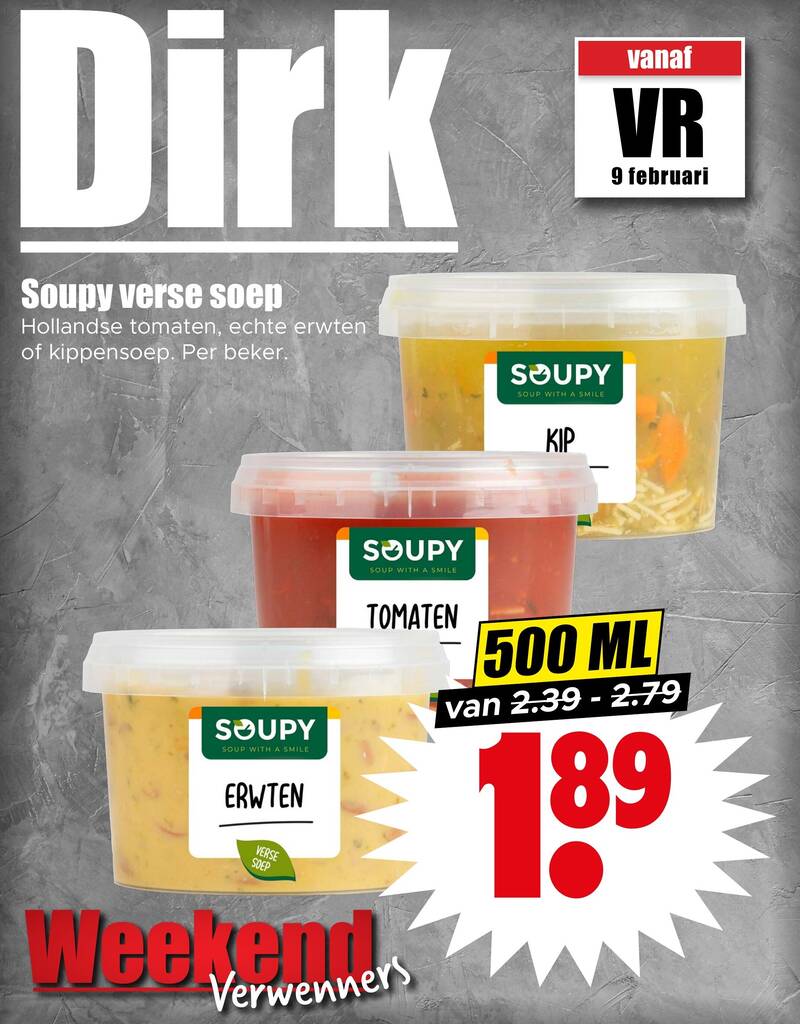 Soupy verse soep 500 ml aanbieding bij Dirk