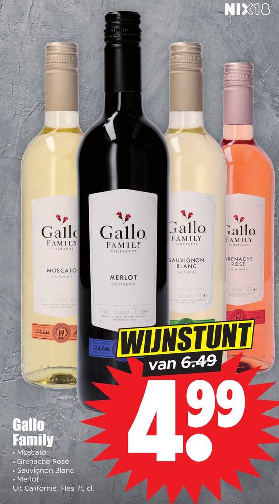 Gallo Family 75 cl 75 cl. aanbieding bij Dirk