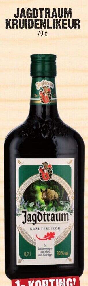 JAGDTRAUM KRUIDENLIKEUR 70 cl aanbieding bij Dirk