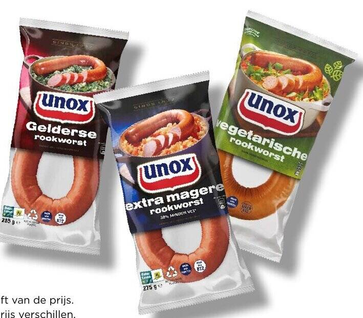 Unox rookworst 250-285 gram aanbieding bij Jumbo