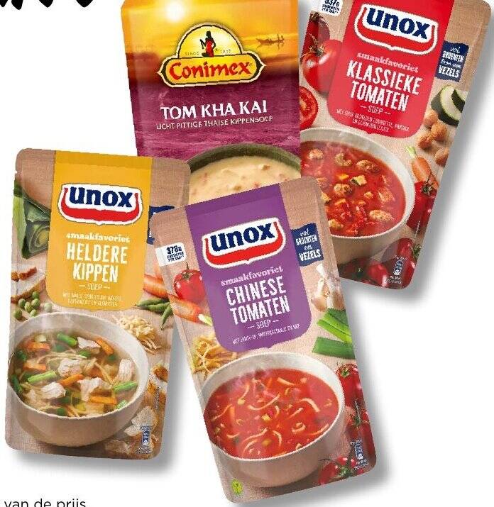 Unox of conimex soep in zak 570 ml aanbieding bij Jumbo