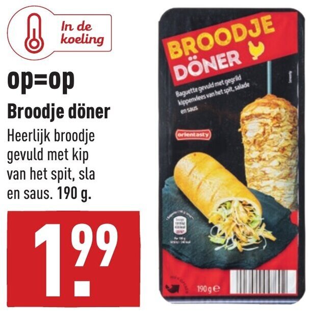 Broodje doner 190g aanbieding bij ALDI