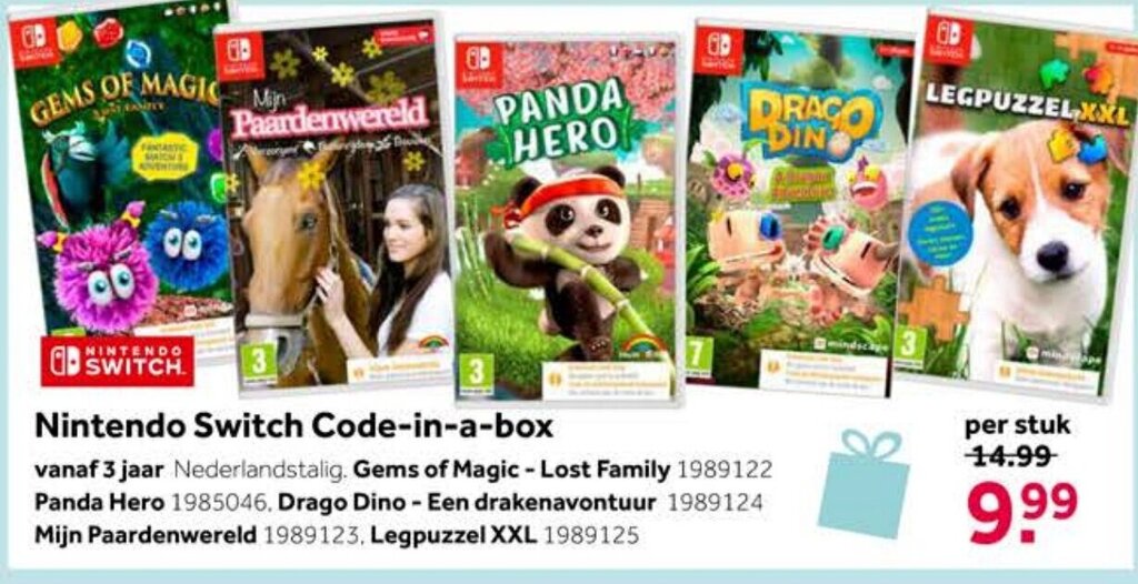 Nintendo Switch Code-in-a-box aanbieding bij Intertoys