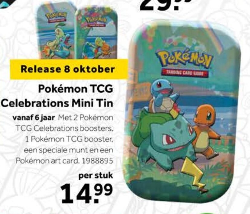 Pokemon tcg celebrations mini tin aanbieding bij Intertoys