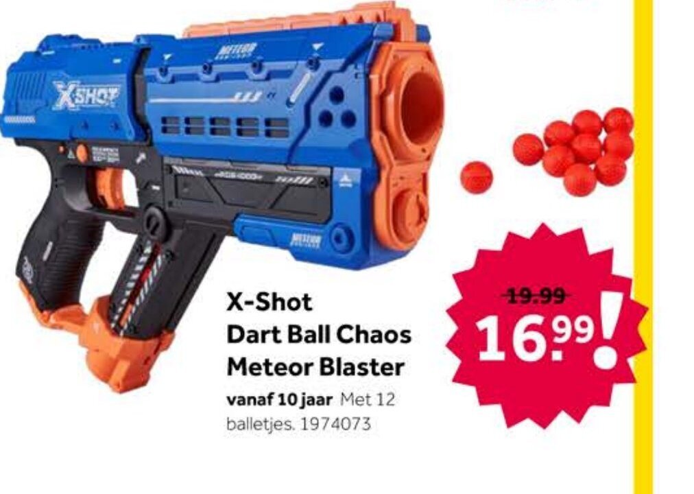 X-shot dart ball chaos meteor blaster aanbieding bij Intertoys