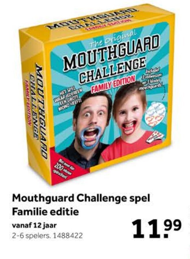 Mouthguard Challenge spel Familie editie aanbieding bij Intertoys