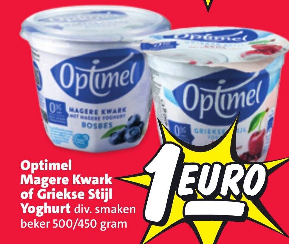 Optimel Magere Kwark of Griekse Stijl Yoghurt div. smaken beker 500/450 ...