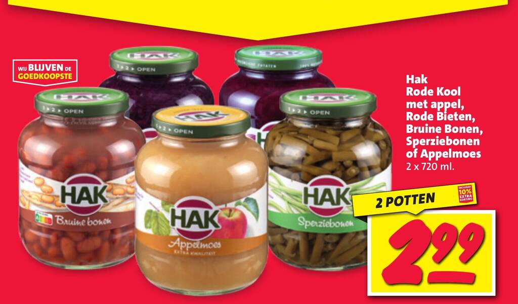 Hak Rode Kool met appel, Rode Bieten, Bruine Bonen, Sperziebonen of ...