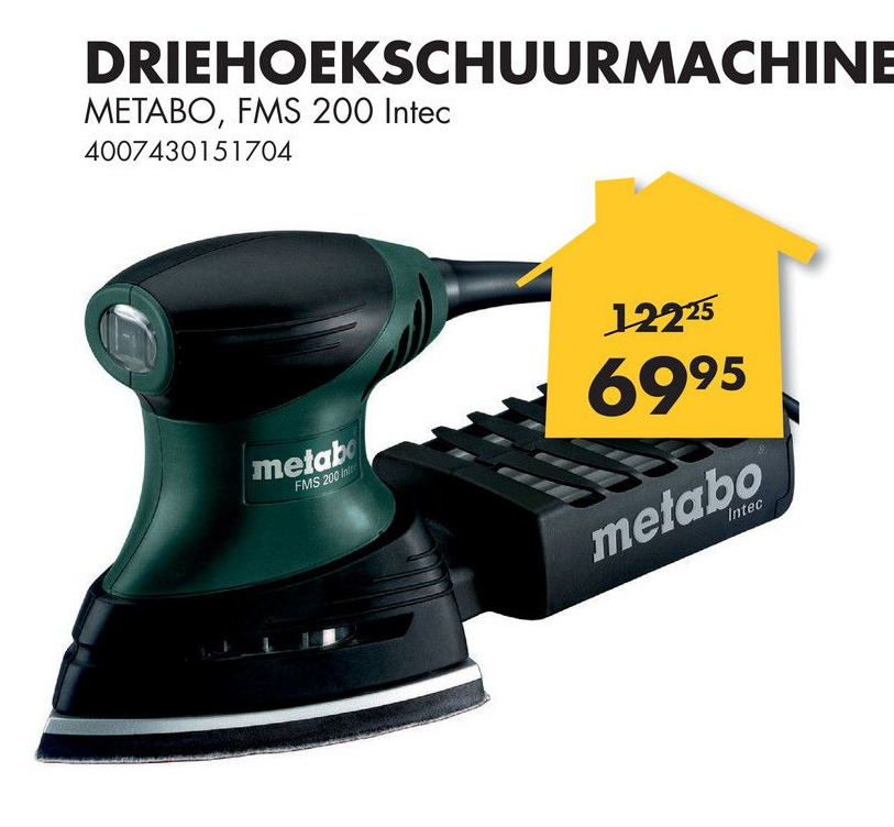 DRIEHOEKSCHUURMACHINE METABO, FMS 200 Intec aanbieding bij Bouwhof