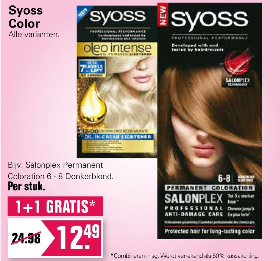 Syoss Color 1+1 gratis aanbieding bij De Online Drogist