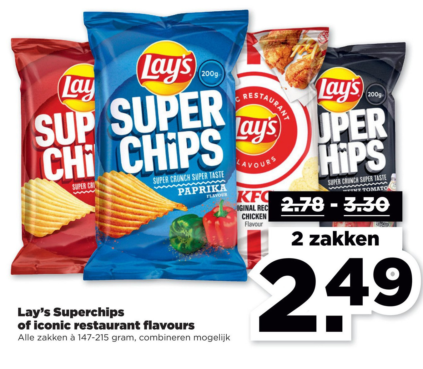 Lay's Superchips of iconic restaurant flavours aanbieding bij PLUS
