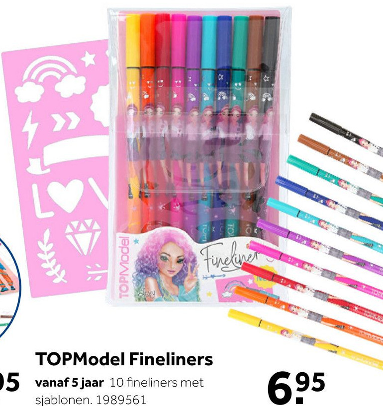 TOPModel fineliners - 10 stuks aanbieding bij Intertoys