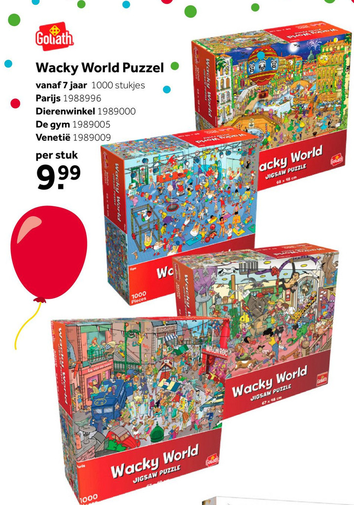 Wacky World puzzel Parijs - 1000 stukjes aanbieding bij Intertoys