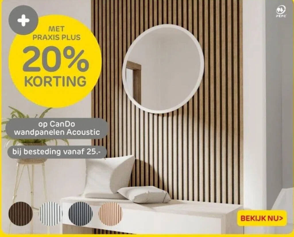 CanDo wandpanelen Acoustic aanbieding bij Praxis