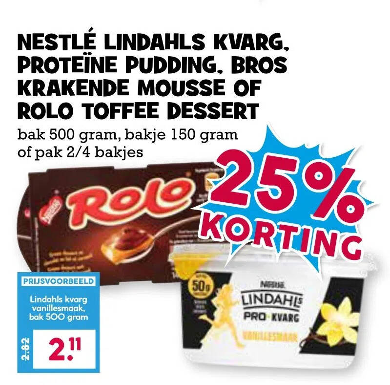 NESTLÉ LINDAHLS KVARG, PROTEÏNE PUDDING, BROS KRAKENDE MOUSSE OF ROLO ...