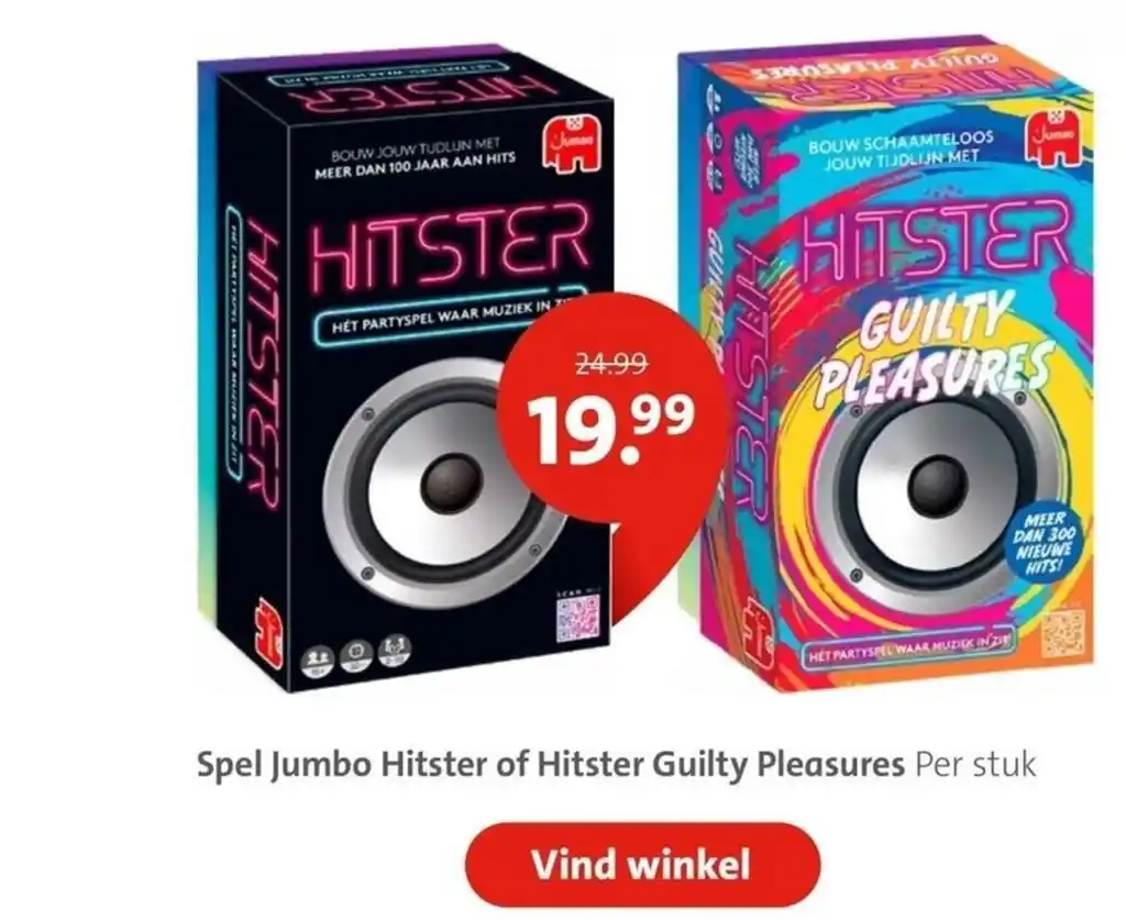 Spel Jumbo Hitster of Hitster Guilty Pleasures per stuk aanbieding bij ...