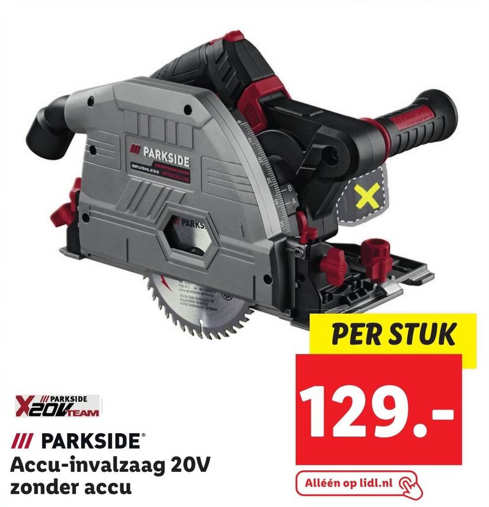 PARKSIDE Accu-invalzaag 20V zonder accu aanbieding bij Lidl