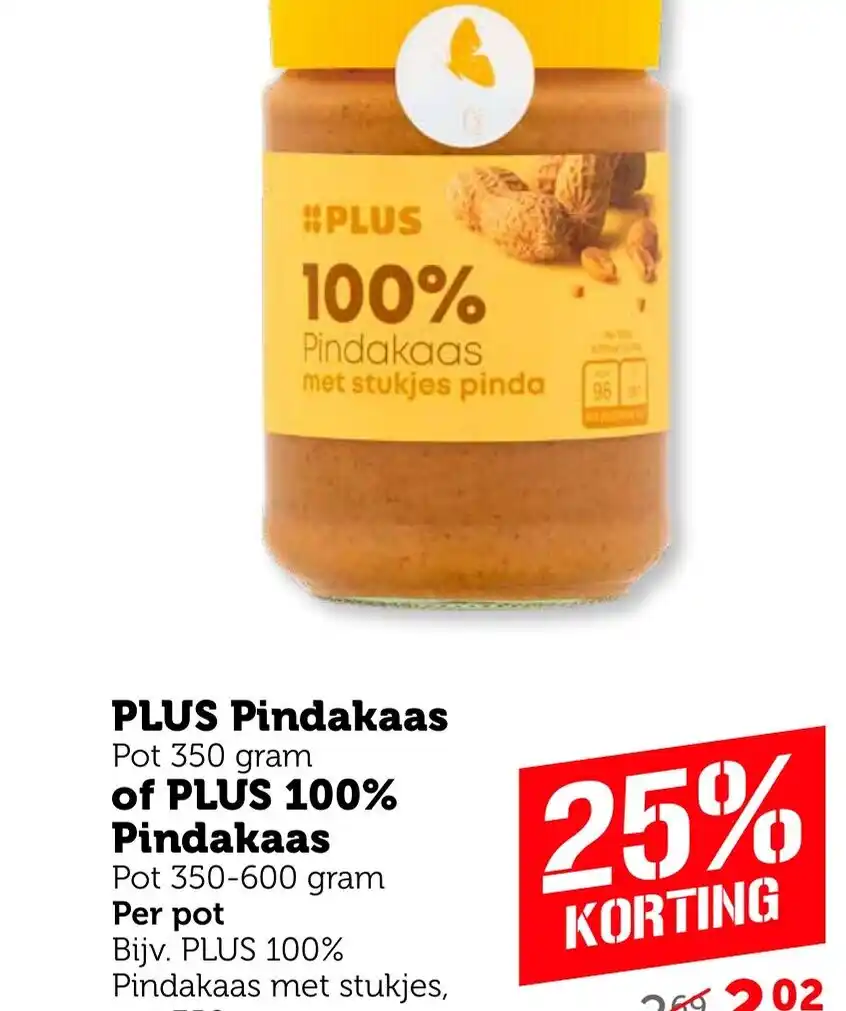 Plus Pindakaas pot 350 gram of Plus 100% Pindakaas pot 350-600 gram ...