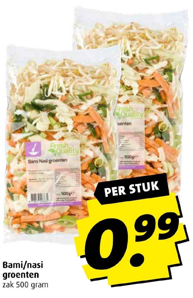 Bami nasi groenten 500 gram aanbieding bij Boni
