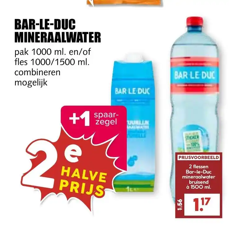 2 flessen Bar-le-Duc mineraalwater bruisend 1500 ml aanbieding bij De ...