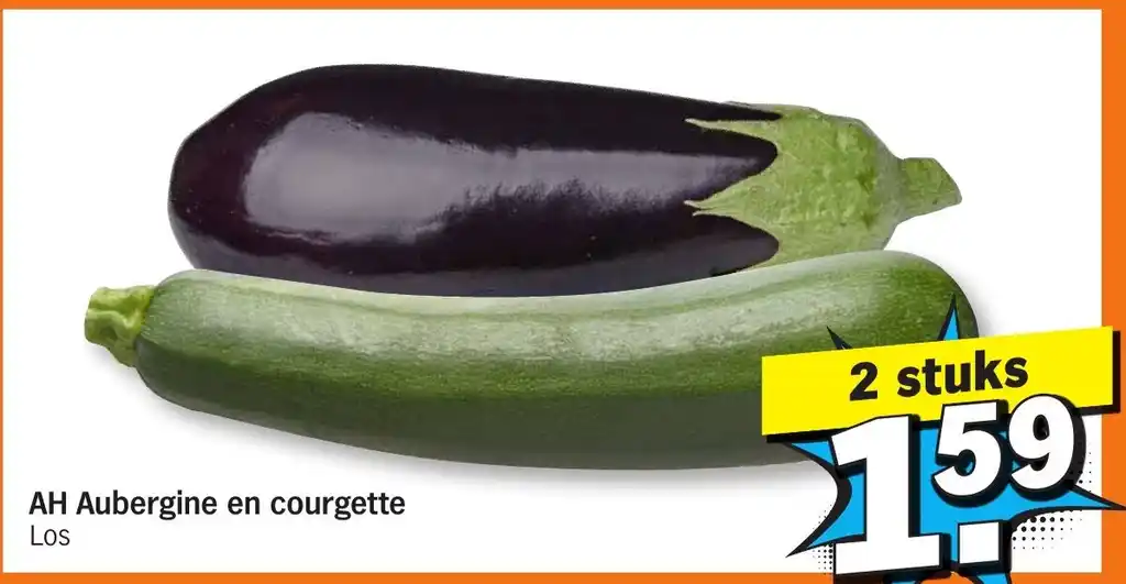 Aubergine en courgette 2 stuks aanbieding bij Albert Heijn