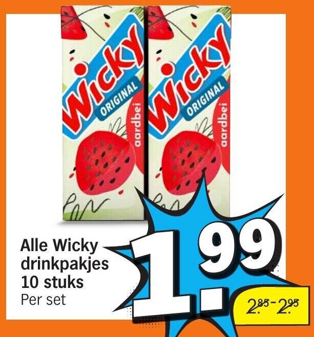 Alle wicky drinkpakjes 10 stuks aanbieding bij Albert Heijn