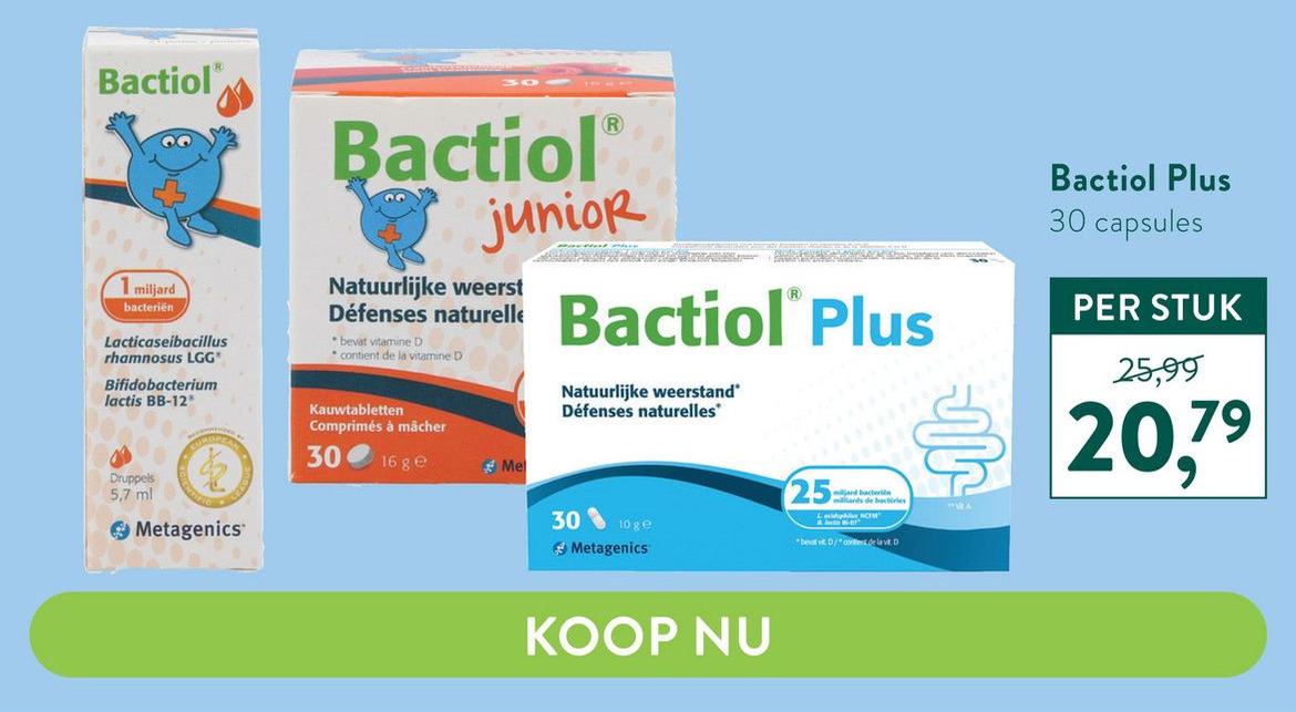 Bactiol Plus 30 capsules aanbieding bij Holland & Barrett
