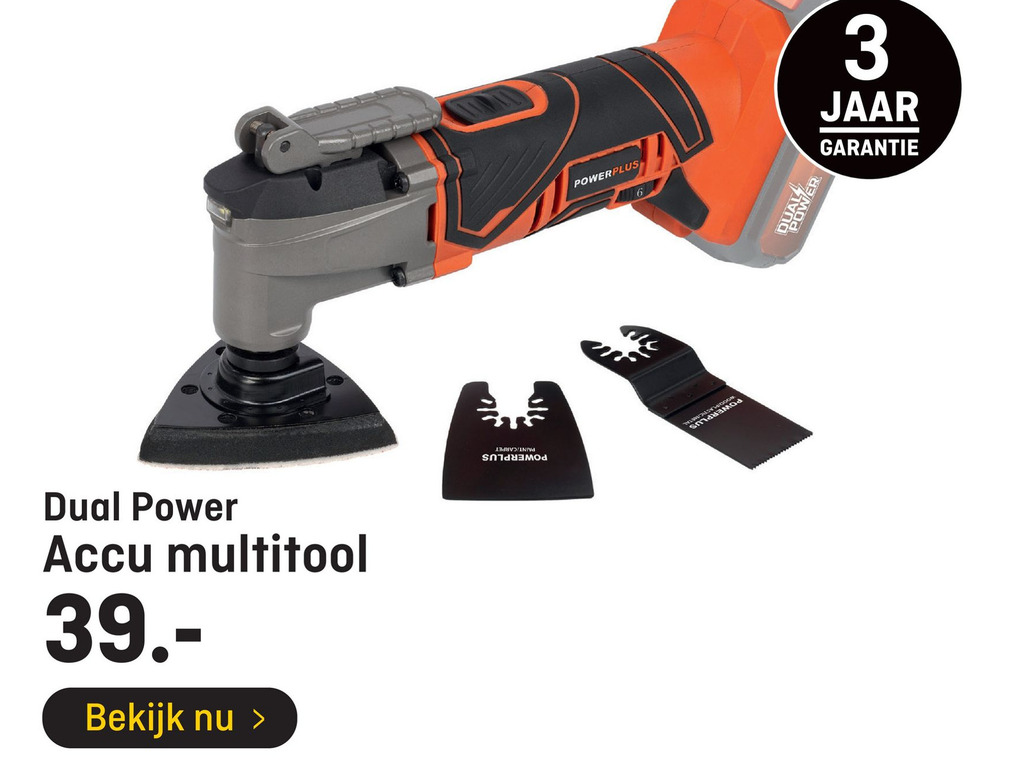 Dual Power Accu multitool aanbieding bij Hubo