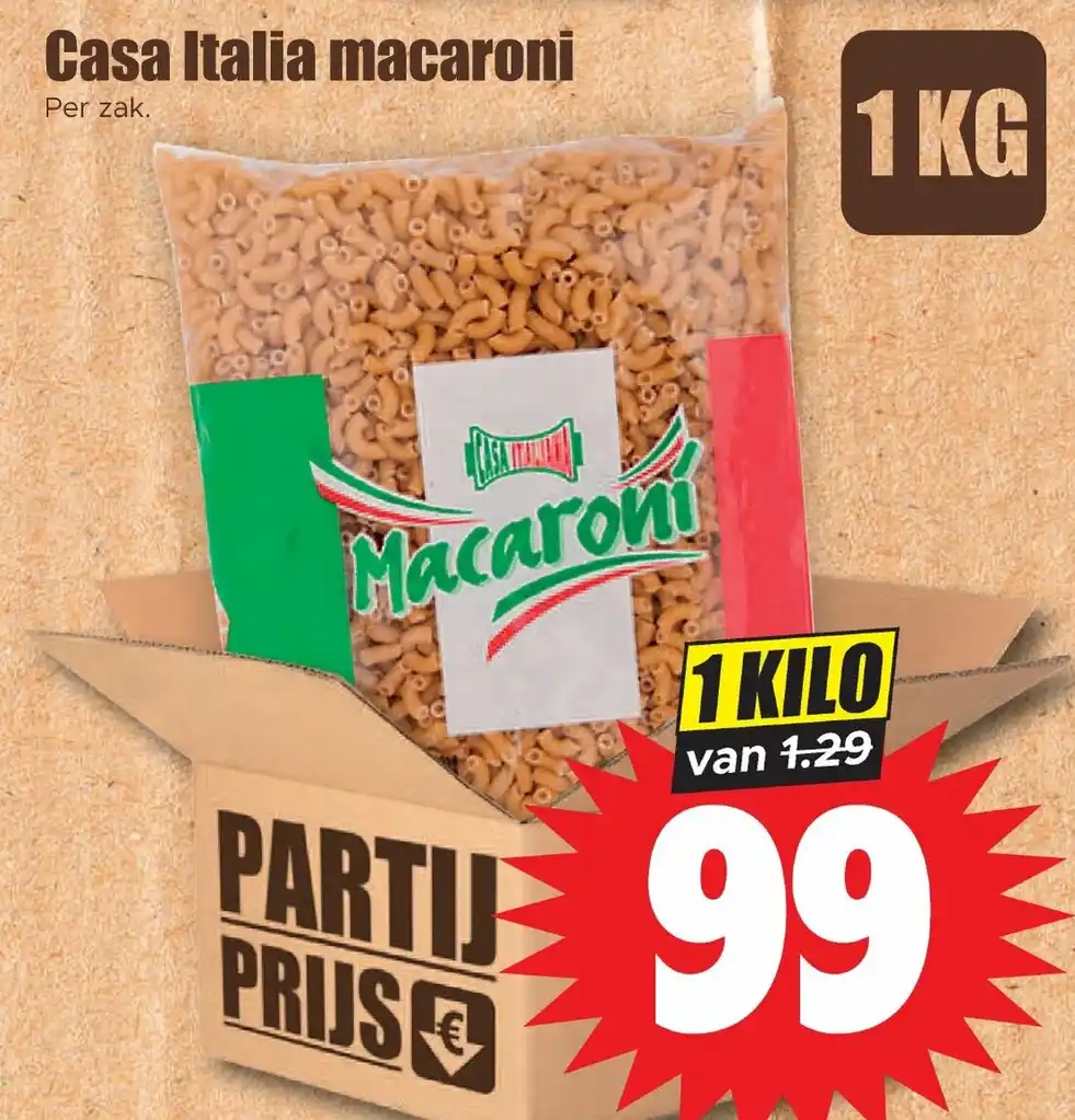 Casa Italia macaroni 1 KG aanbieding bij Dirk