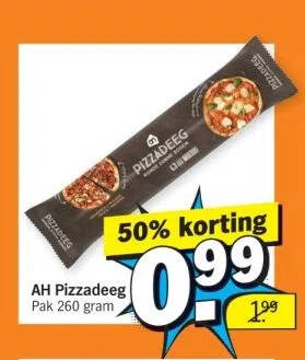 AH Pizzadeeg Pak 260 gram aanbieding bij Albert Heijn