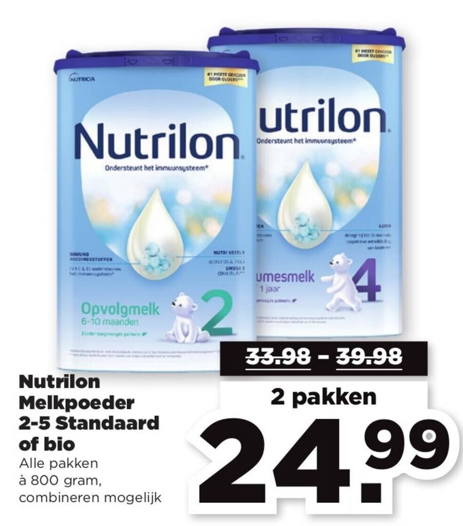 Nutrilon Melkpoeder 2-5 Standaard of bio 2,5 aanbieding bij PLUS