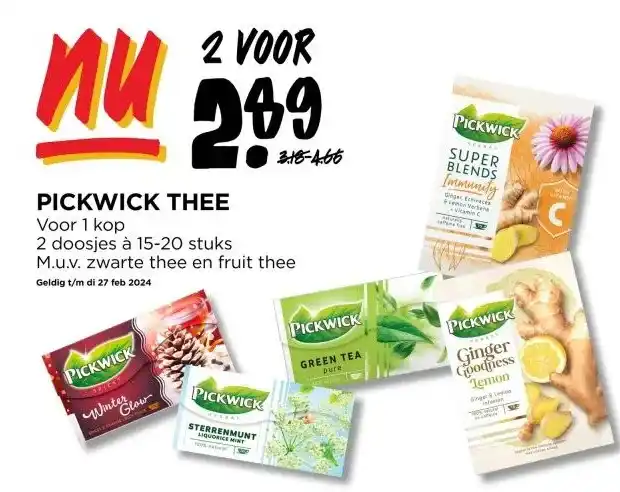 PICKWICK THEE aanbieding bij Jumbo