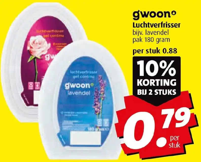 Gwoon luchtverfrisser 180 gram aanbieding bij Boni