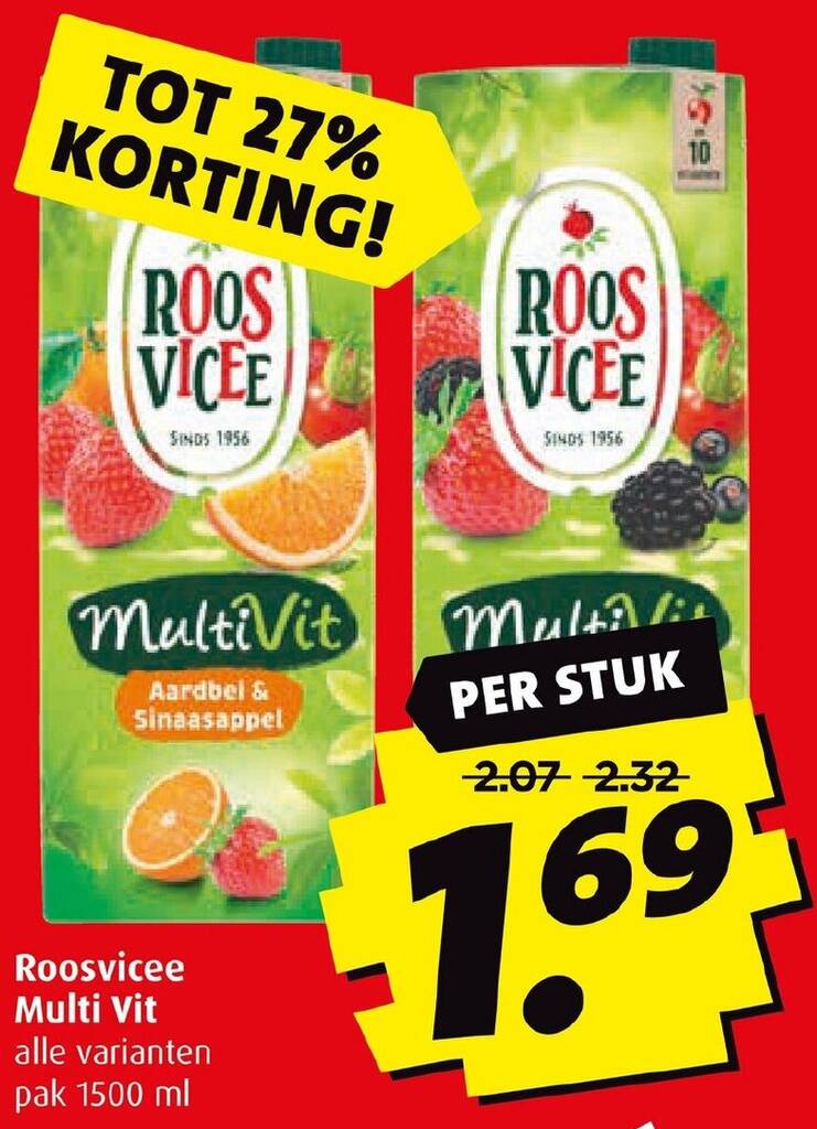 Roosvicee multi vit pak 1500 ml aanbieding bij Boni
