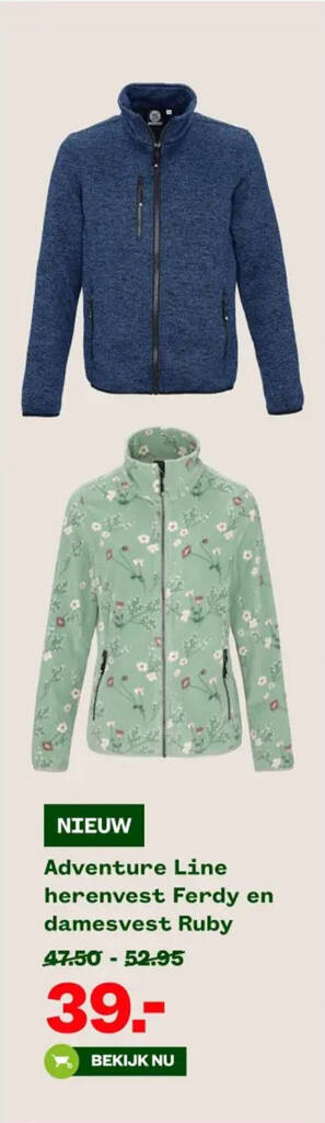 Adventure Line herenvest Ferdy en damesvest Ruby aanbieding bij Welkoop