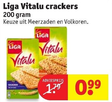Liga Vitalu crackers 200g aanbieding bij Kruidvat