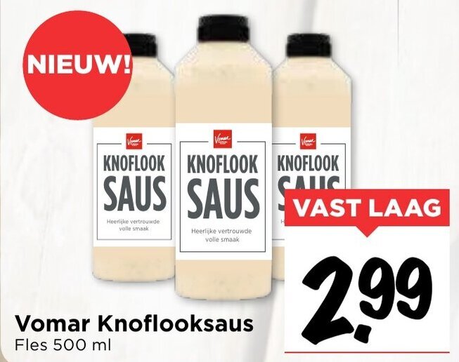 Vomar Knoflooksaus 500ml aanbieding bij Vomar Voordeelmarkt